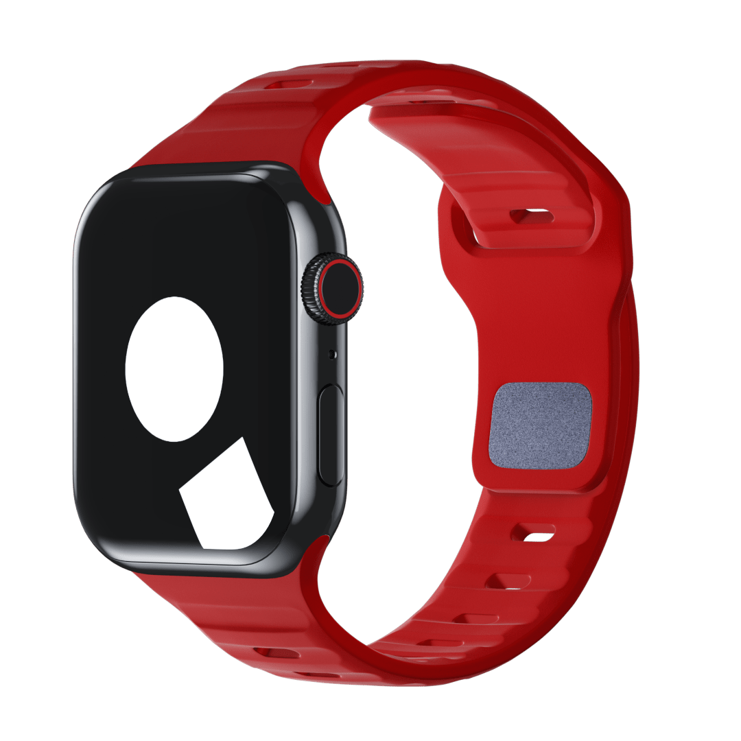 Red Sport Band Groove Strap for Apple Watch - iSTRAP