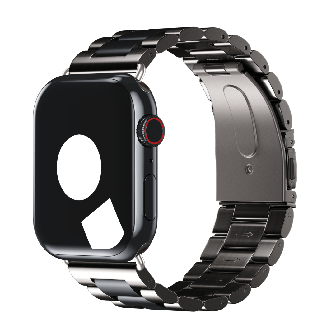 Silver/Space Black Tri-Link Bracelet Band Strap for Apple Watch - iSTRAP