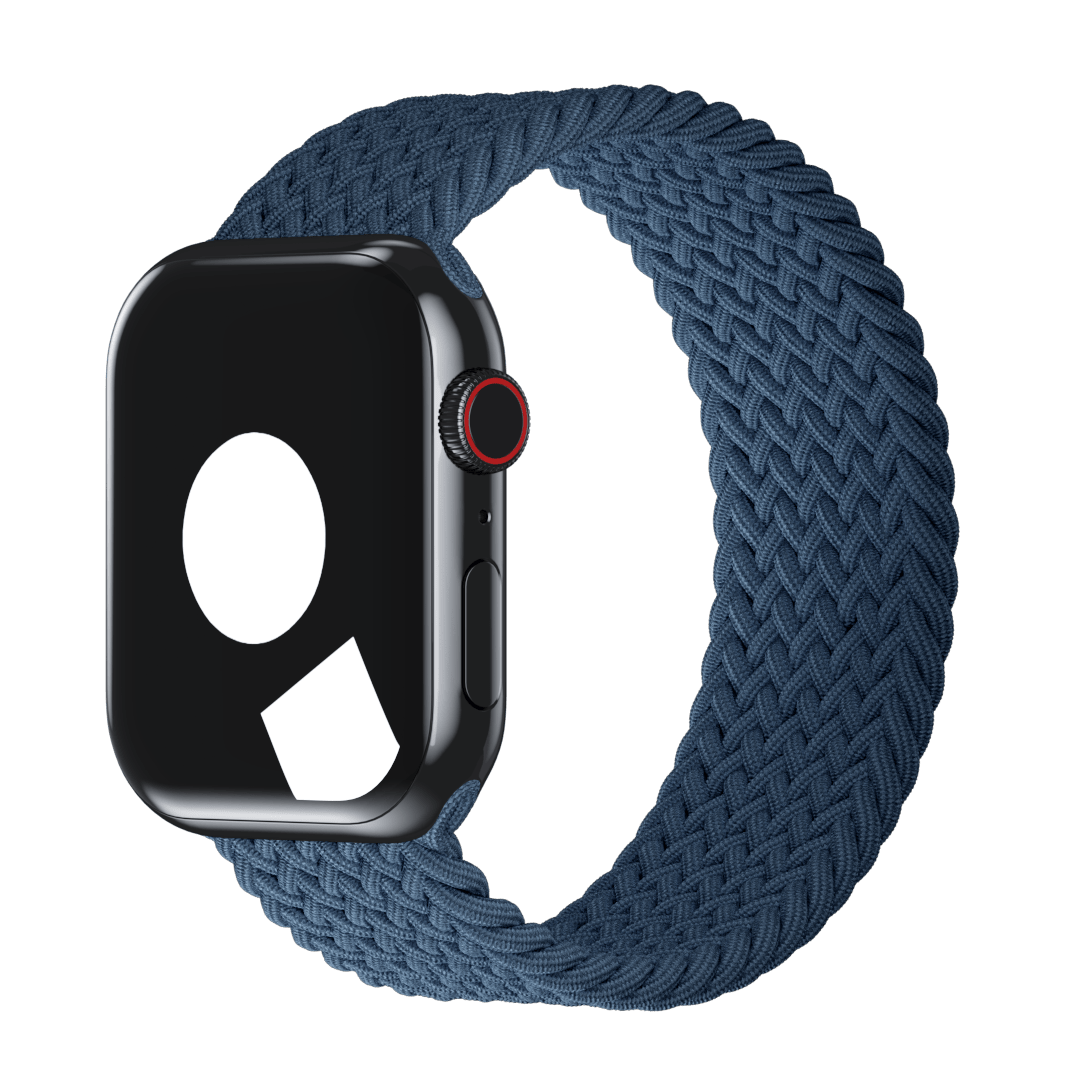 Storm Blue Braided Solo Loop Strap for Apple Watch - iSTRAP
